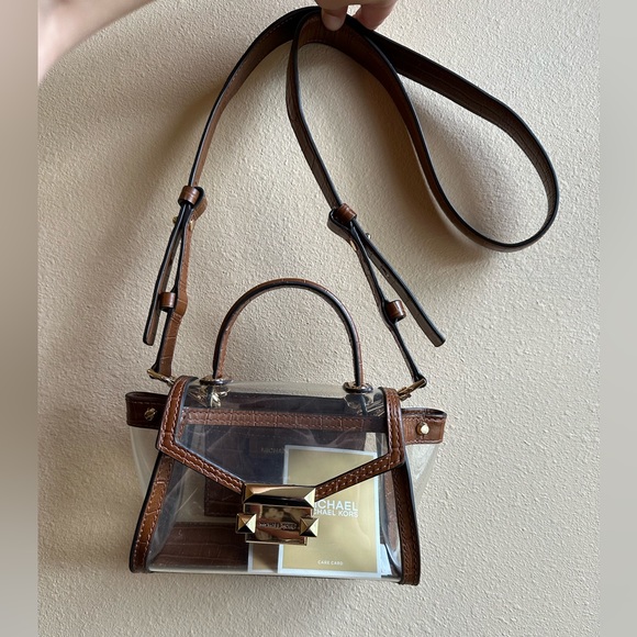 Michael Kors | Bags | Michael Kors Chestnut Whitney Leather Pvc Mini ...